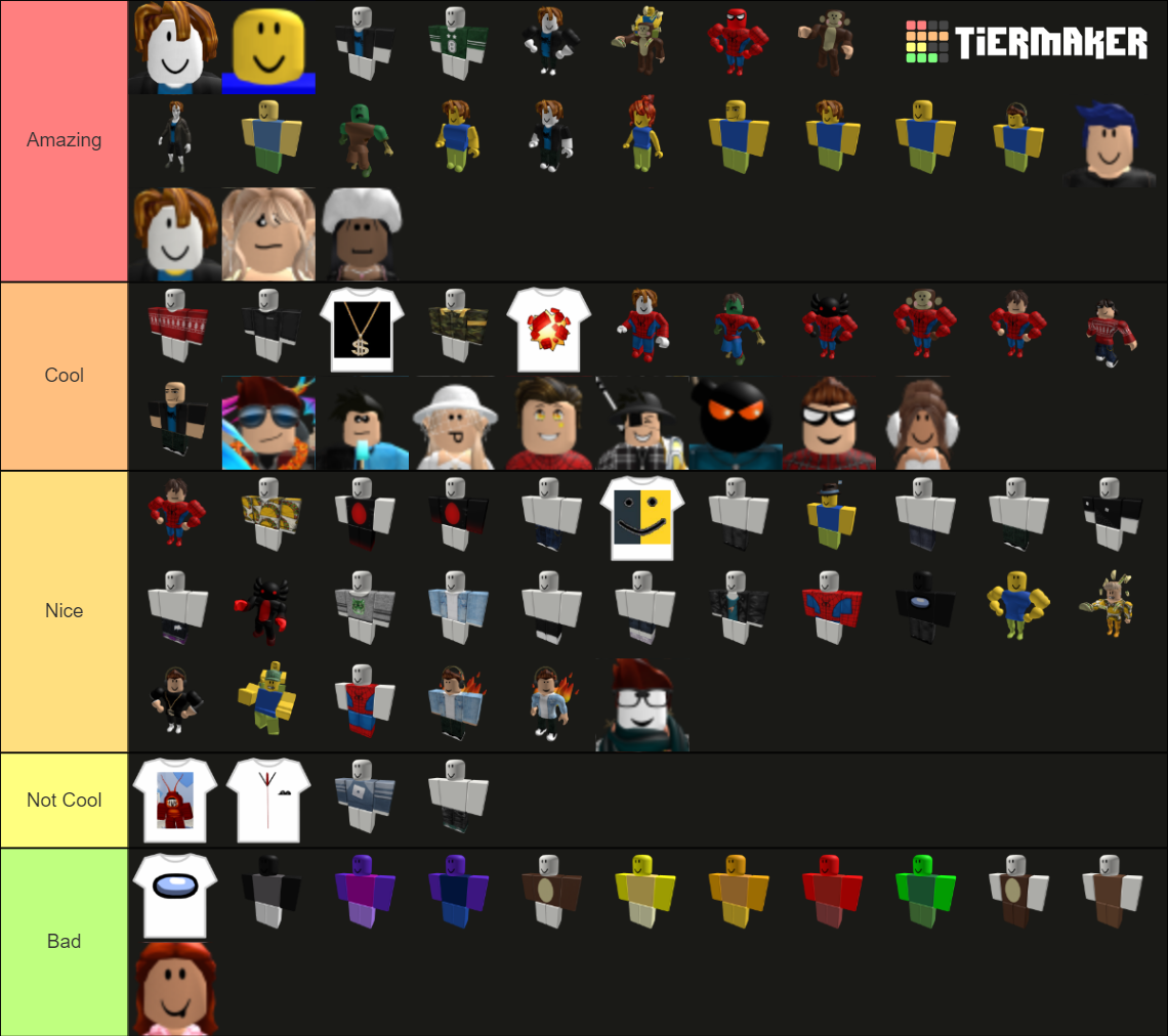 Roblox Item's Tier List (Community Rankings) - TierMaker