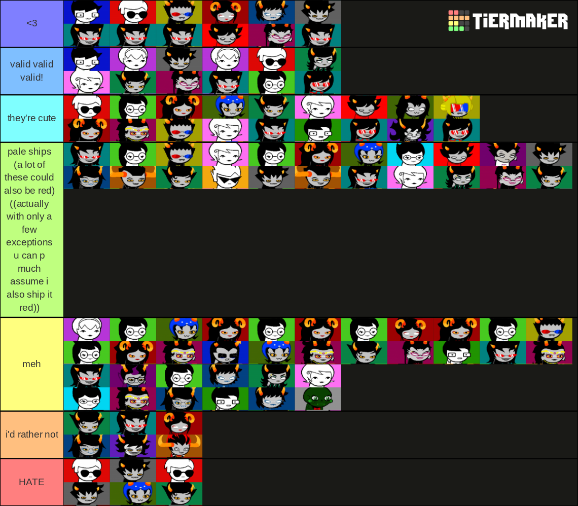 homestuck ships! Tier List (Community Rankings) - TierMaker