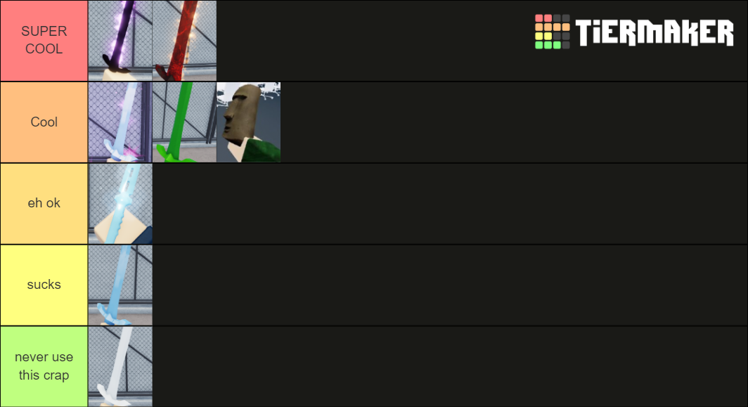 Roblox Arsenal dev knives Tier List (Community Rankings) - TierMaker