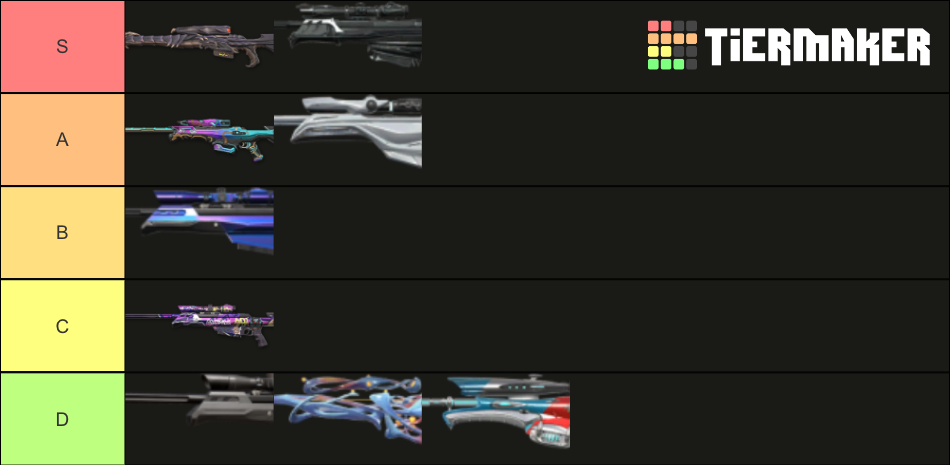 Valorant Operator Skins With Variants Tier List (Community Rankings ...