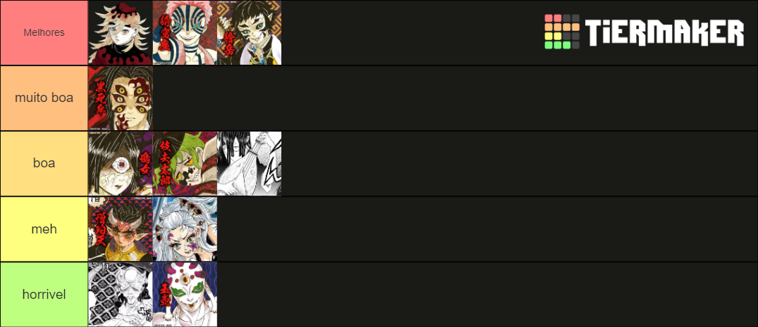 Twelve Kizuki/Upper Rank by power (Kimetsu no Yaiba) Tier List ...