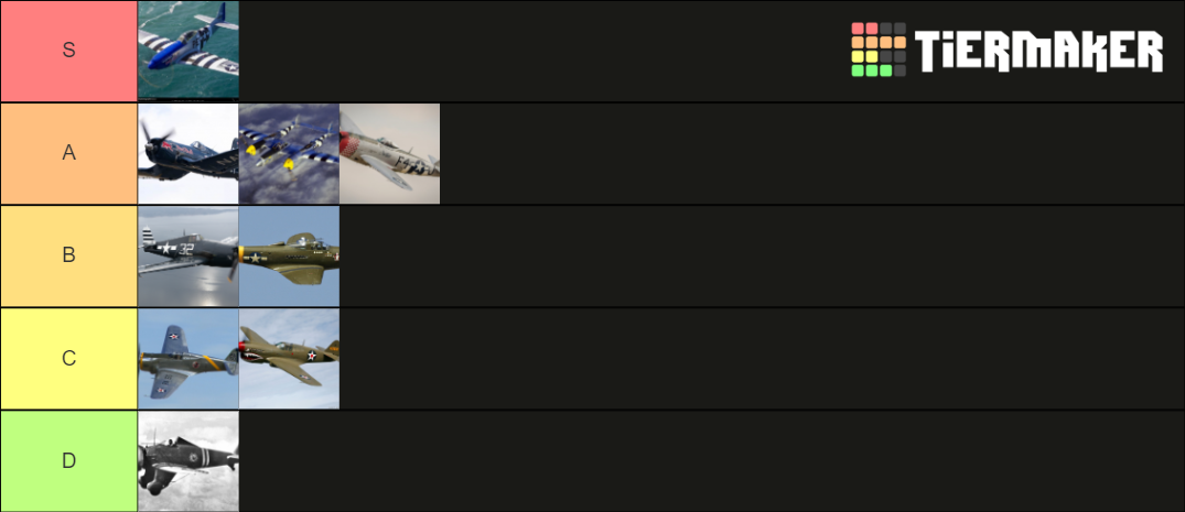 WW2 US Fighter Planes Tier List (Community Rankings) - TierMaker