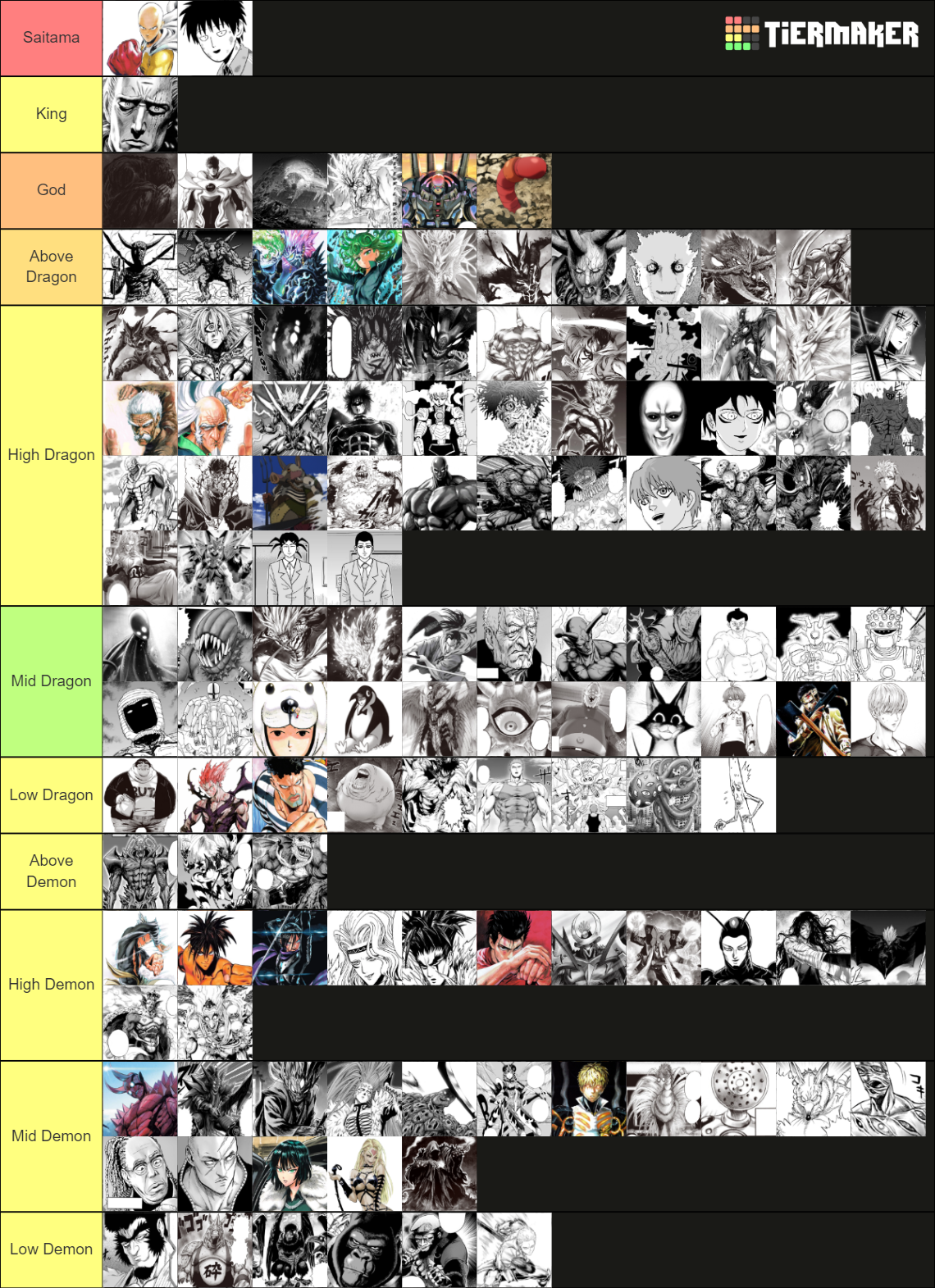 One Punch Man Characters (Manga & Webcomic) Tier List (Community ...
