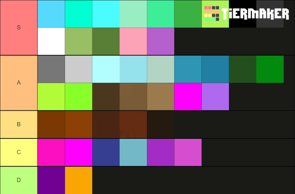 Colors Tier List (Community Rankings) - TierMaker