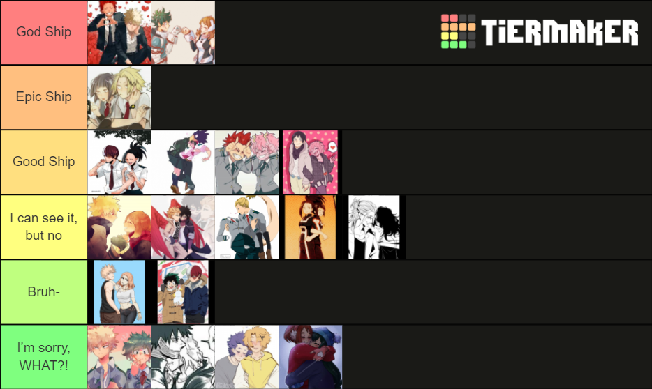 Rate MHA Ships! Tier List (Community Rankings) - TierMaker