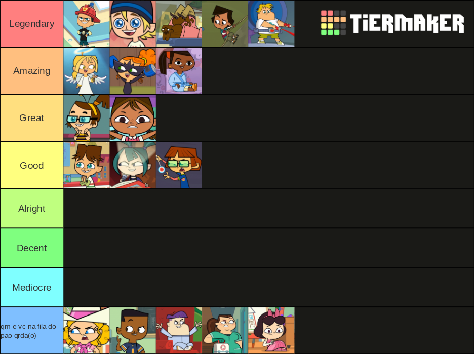 Total DramaRama Characters - Tier List (Community Rankings) - TierMaker