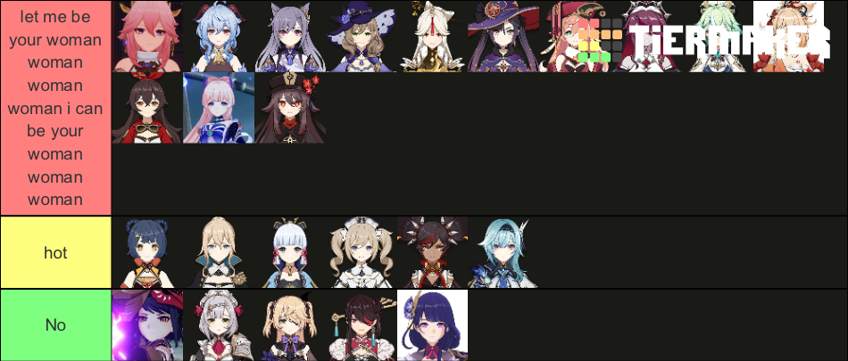 genshin women Tier List (Community Rankings) - TierMaker