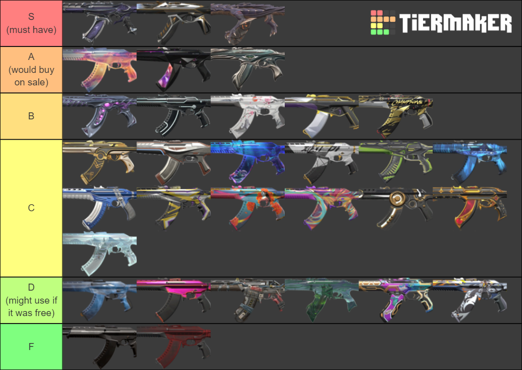VALORANT Vandal skins (Feb 2022) Tier List (Community Rankings) - TierMaker