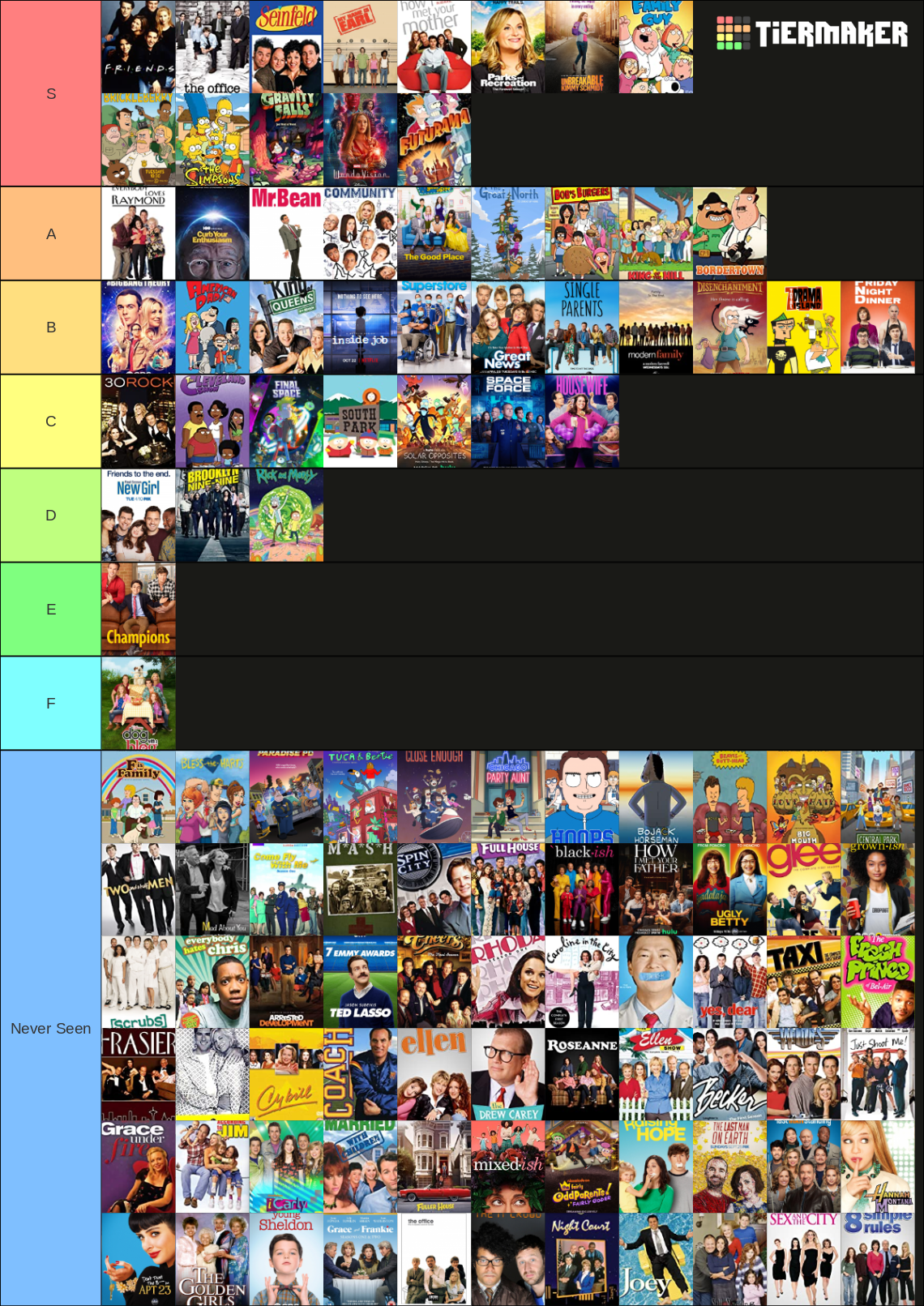 Ultimate Sitcom Tier List (Community Rankings) - TierMaker