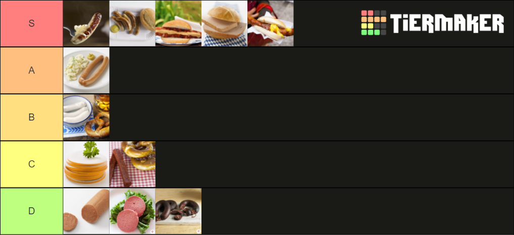 German Sausage Types Tier List (Community Rankings) - TierMaker