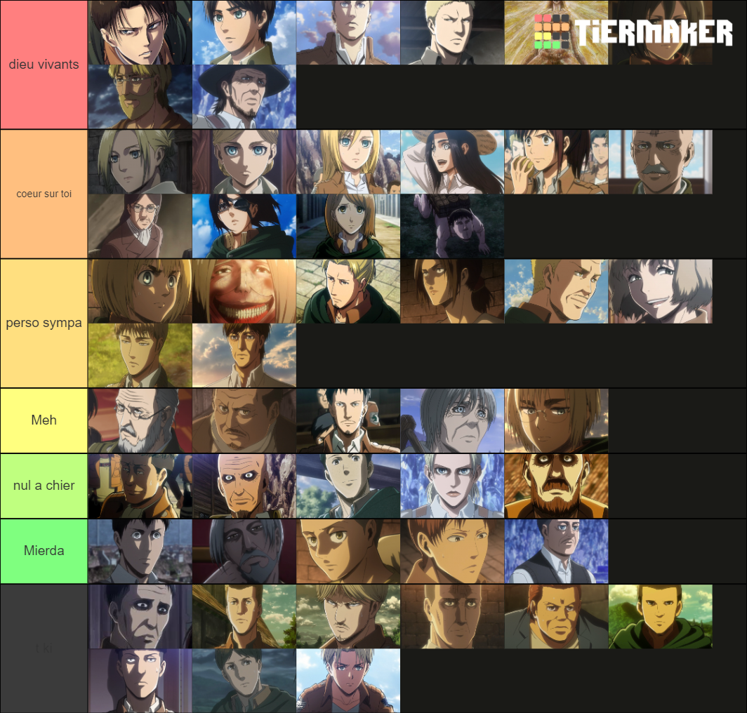 attack on titans 50 characters anime Tier List (Community Rankings ...