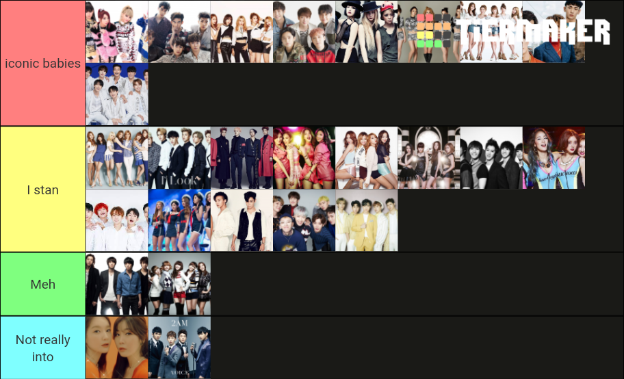 2nd Gen Kpop Groups Tier List (Community Rankings) - TierMaker