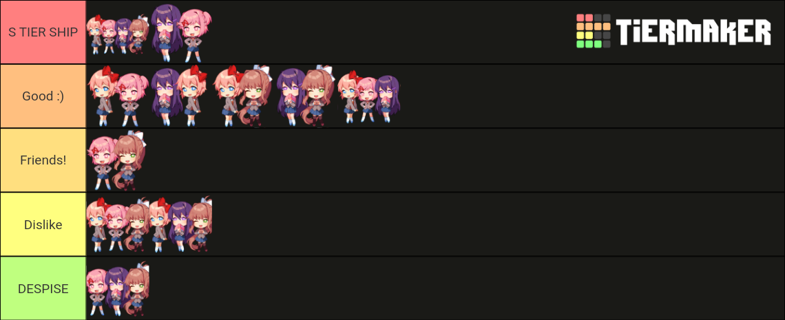 Doki Doki Literature Club Ship (With Poly Ships) Tier List (Community ...