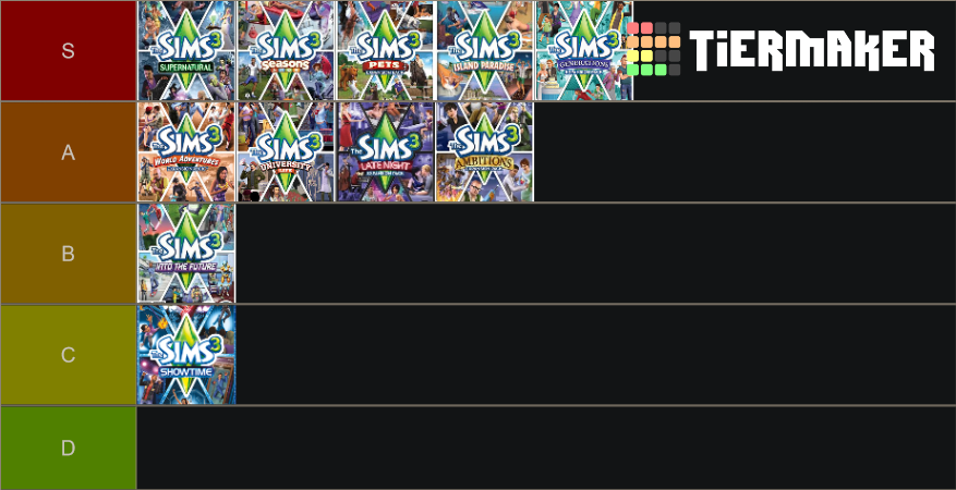 The Sims 3 Expansion Pack List Tier List (Community Rankings) - TierMaker