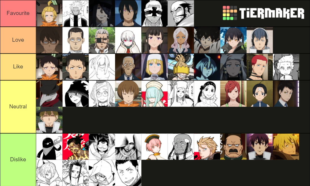 Fire Force Characters Tier List (Community Rankings) - TierMaker