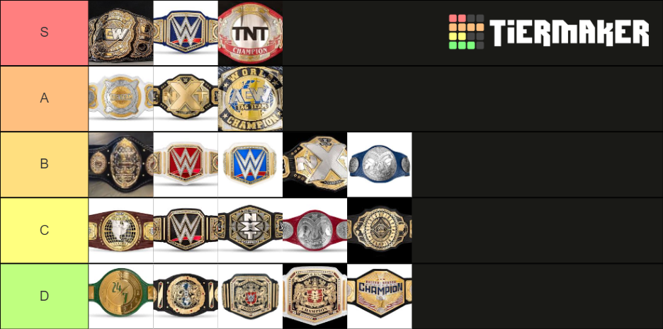 WWE and Aew titles Tier List (Community Rankings) - TierMaker