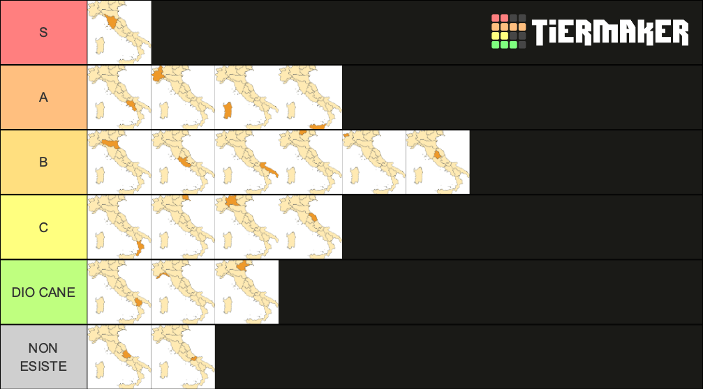 regioni d'italia Tier List (Community Rankings) - TierMaker