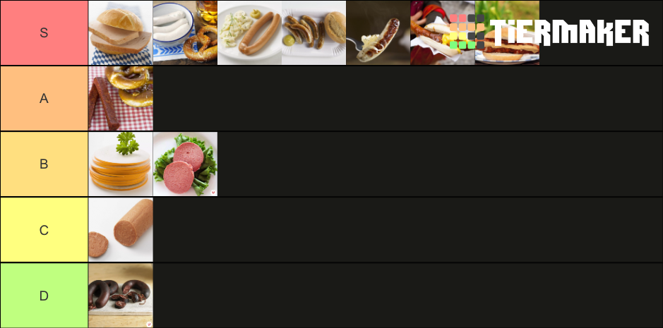 German Sausage Types Tier List (Community Rankings) - TierMaker