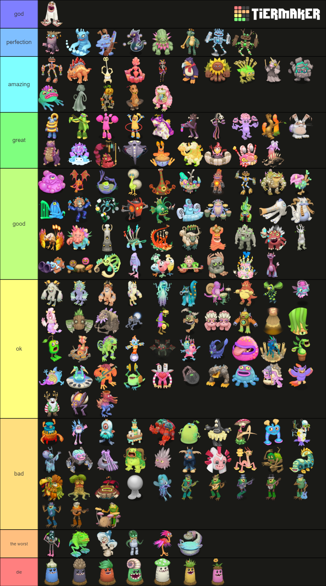 My Singing Monsters (ALL MONSTERS) Tier List (Community Rankings) - TierMaker