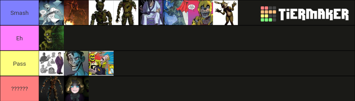 Afton designs Tier List (Community Rankings) - TierMaker