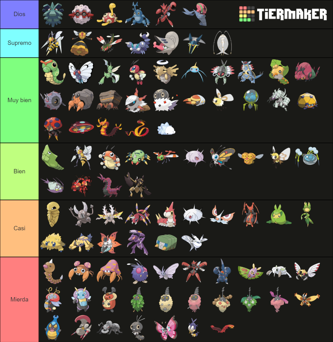 Bug-type Pokémon Tier List (Community Rankings) - TierMaker