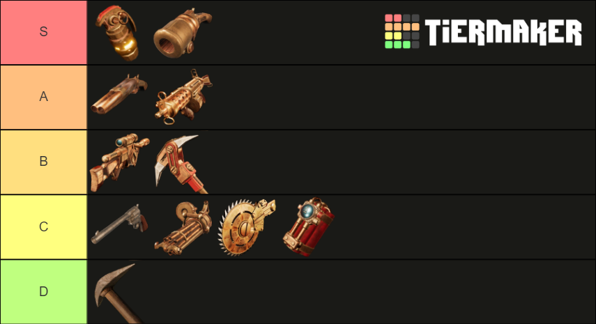 Volcanoids weapons Tier List (Community Rankings) - TierMaker