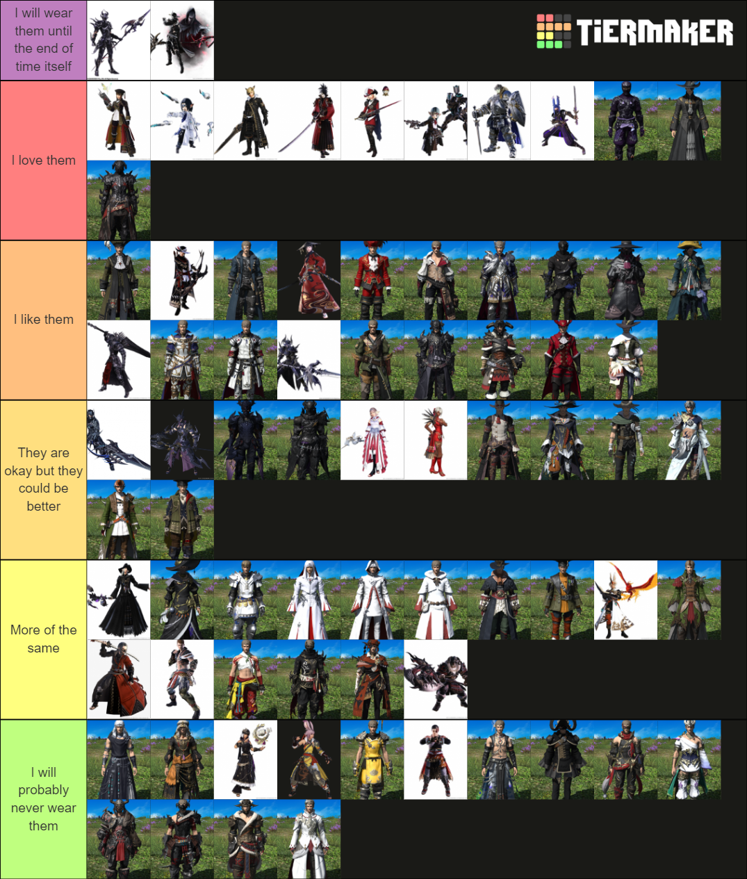 FFXIV Job Armour Tier List (Community Rankings) - TierMaker