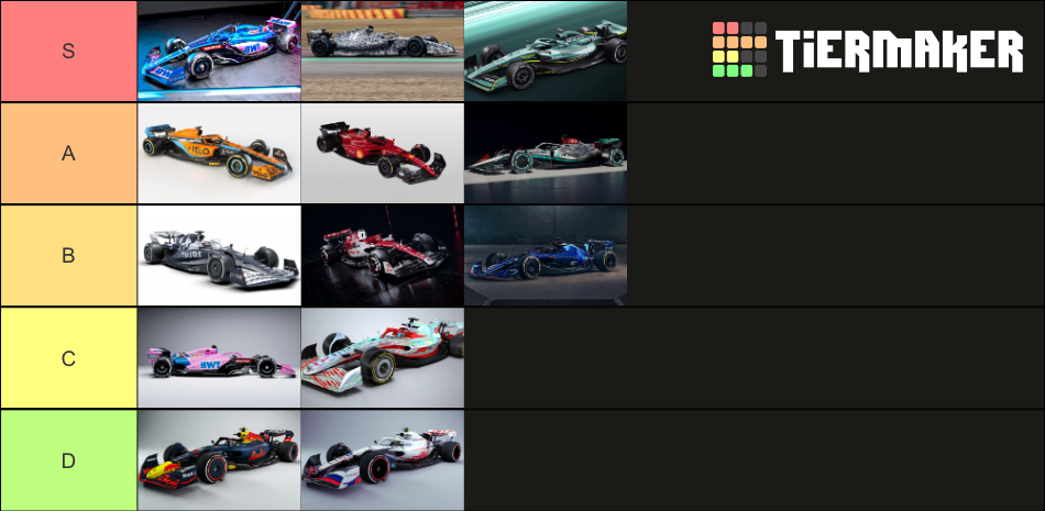 Formula 1 2022 car livery Tier List (Community Rankings) - TierMaker