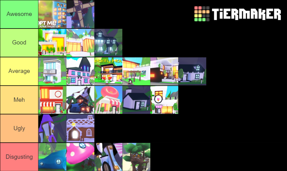 Roblox Adopt Me Houses Tier List (Community Rankings) - TierMaker