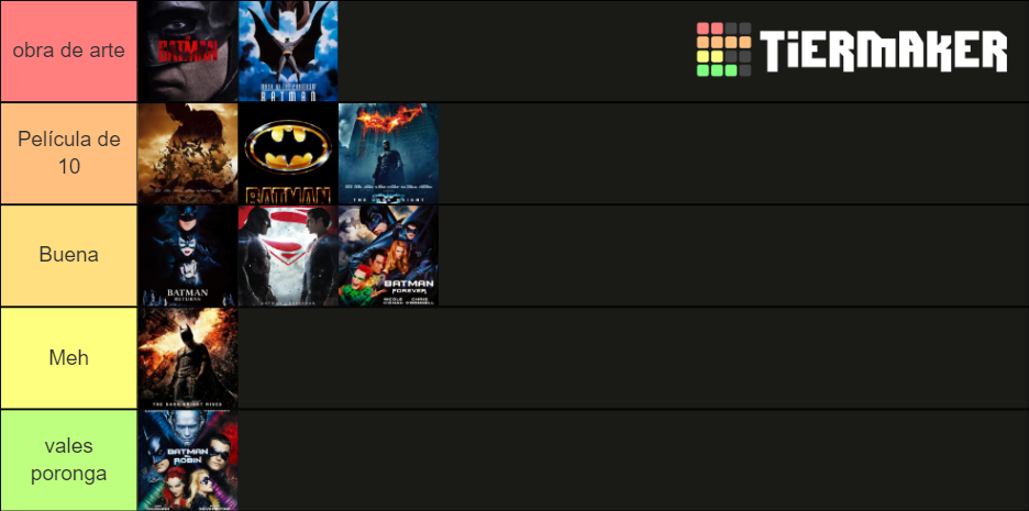 Batman movies Tier List (Community Rankings) - TierMaker