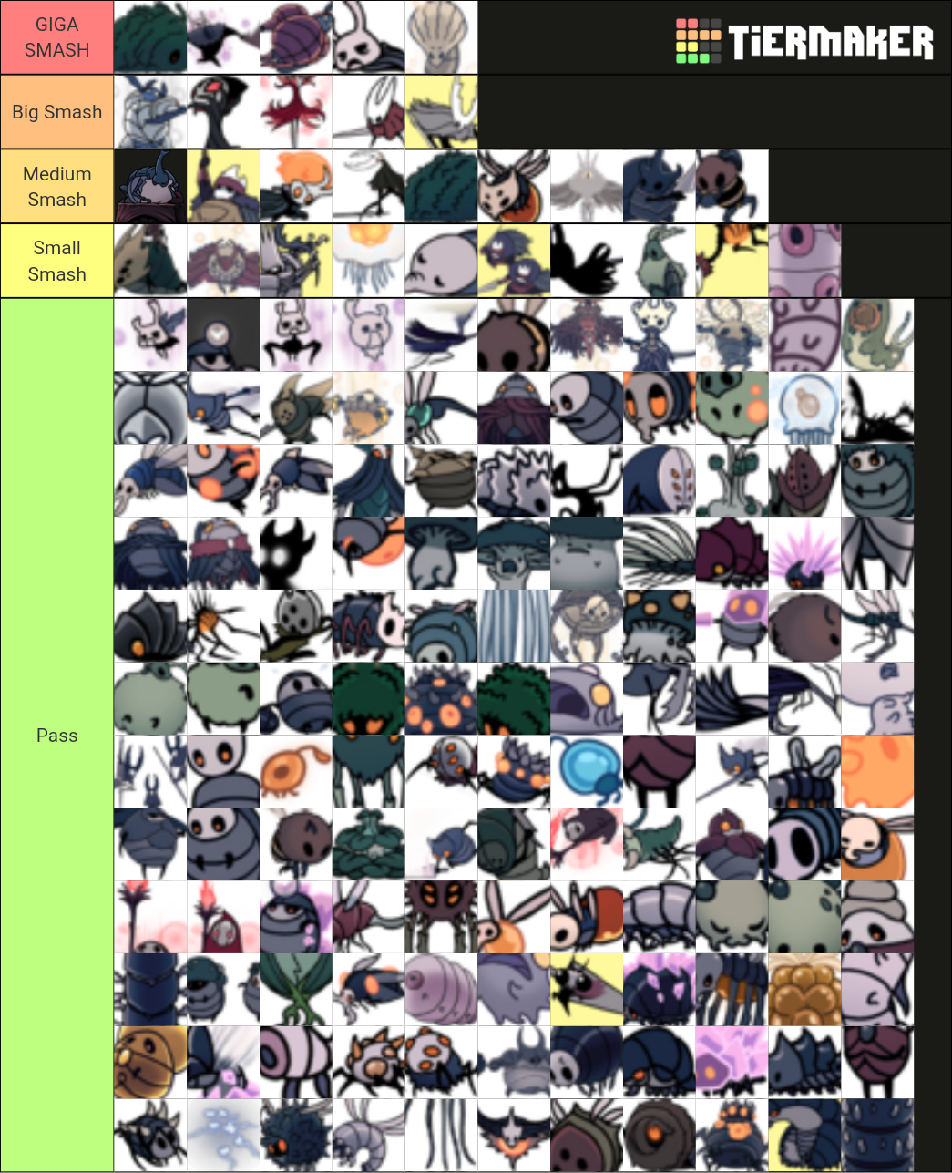 Smash or Pass with Hollow Knight Enemies Tier List (Community Rankings ...