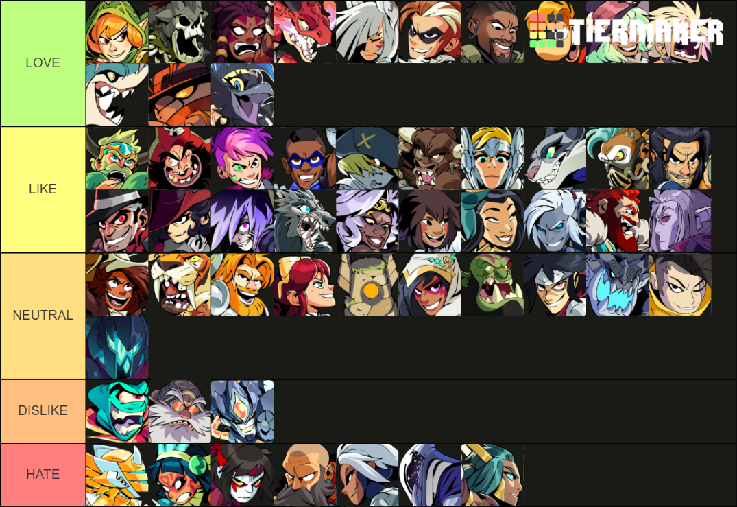 Brawlhalla Legends [6.05] Tier List (Community Rankings) - TierMaker