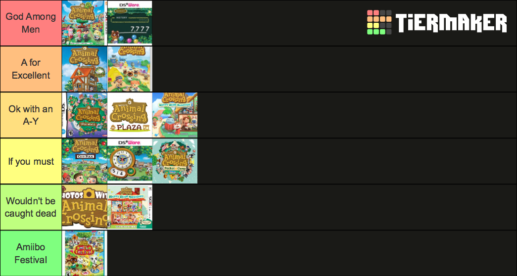 Every Animal Crossing Games (Including Spin-Offs) Tier List (Community ...
