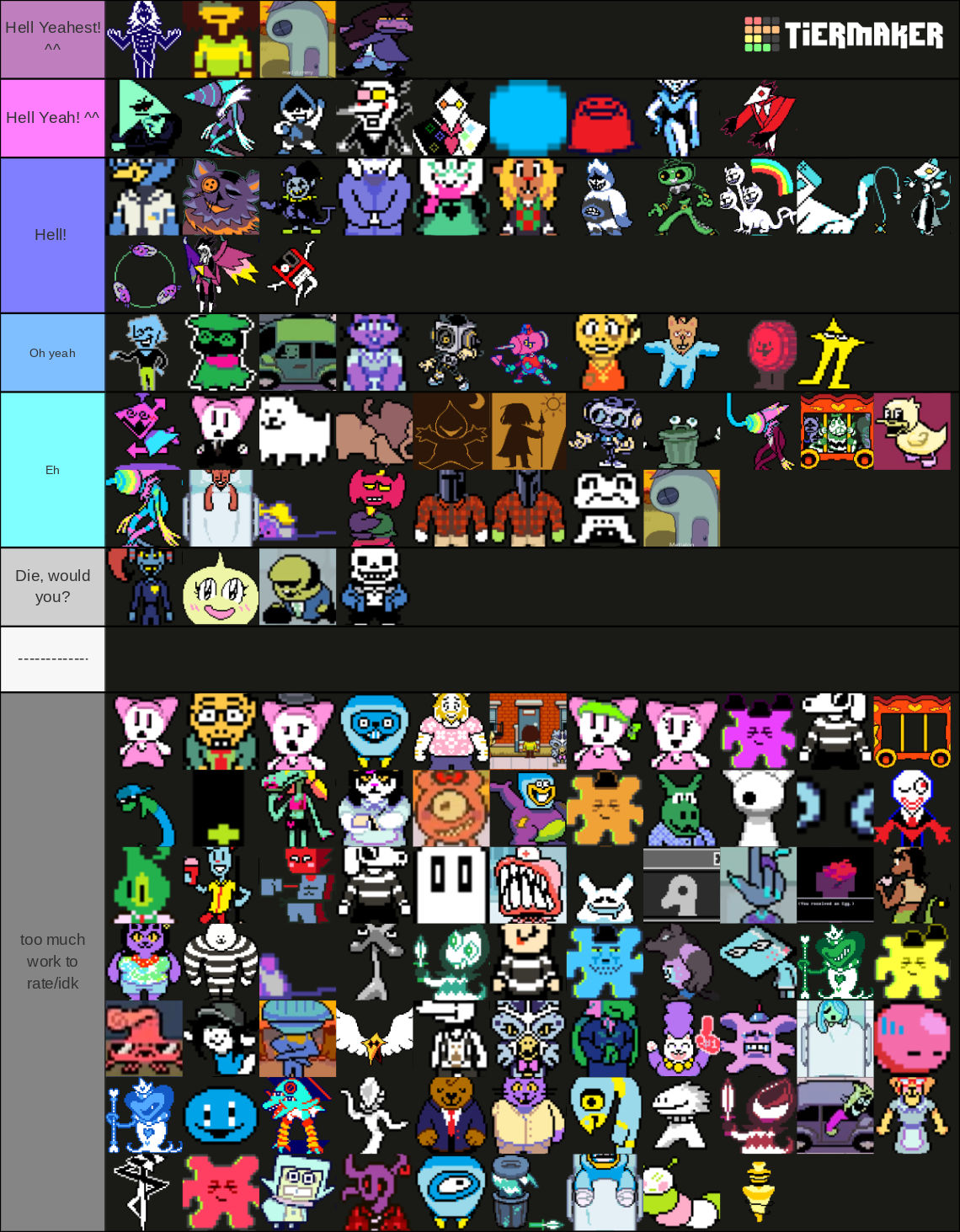 Deltarune ALL characters ch. 1 & 2 Tier List (Community Rankings ...