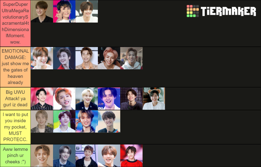 Ranking NCT based on their smile Tier List (Community Rankings) - TierMaker