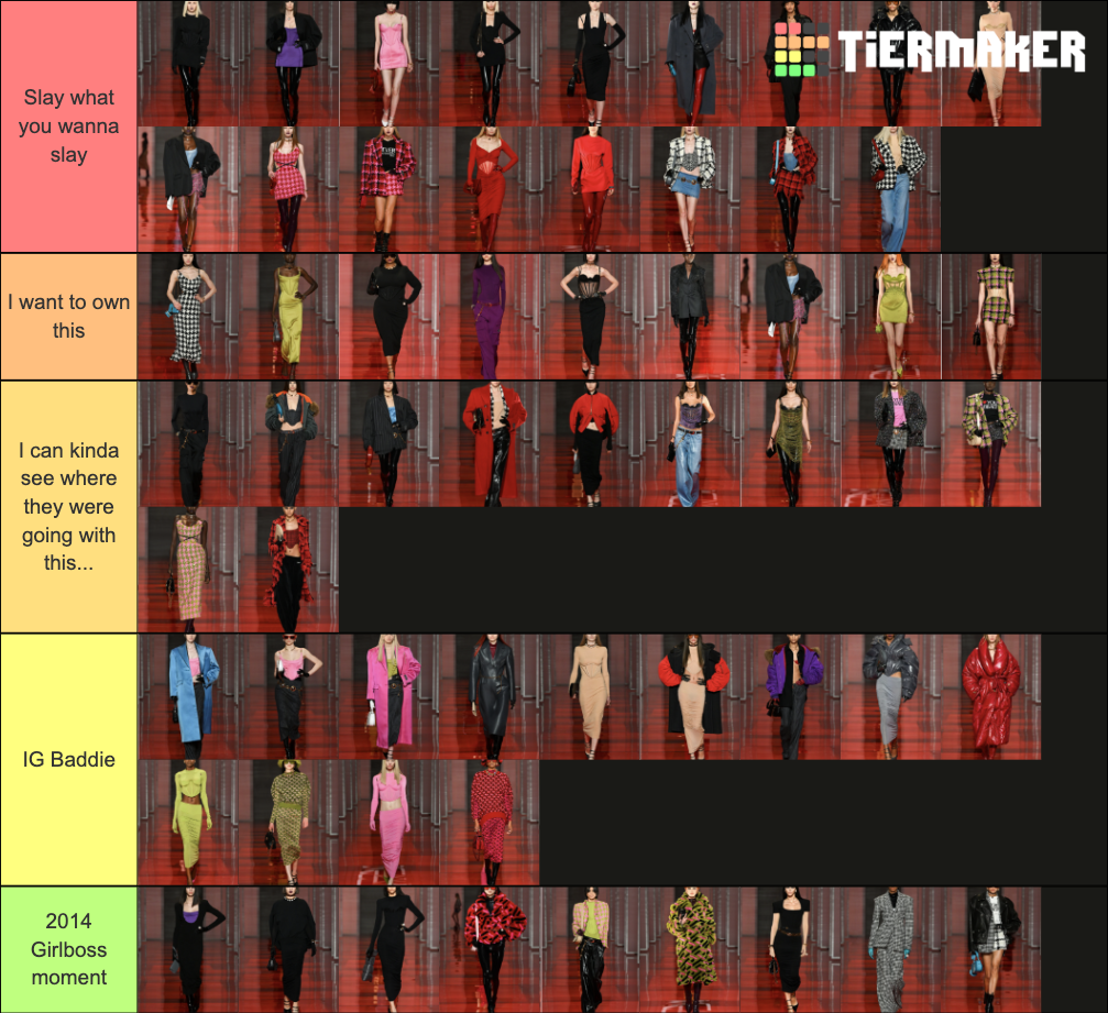 Versace Fall-Winter 2022 Women’s Tier List (Community Rankings) - TierMaker