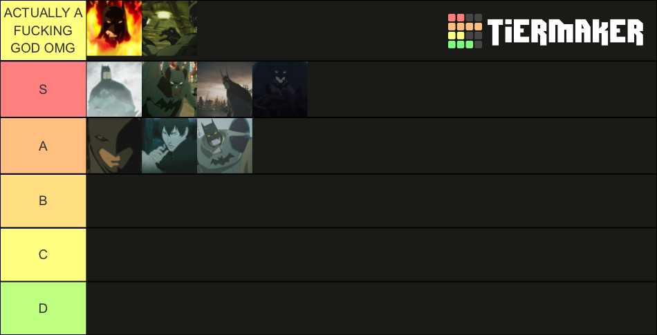 Batman: Gotham Knight Batman’s Tier List (Community Rankings) - TierMaker