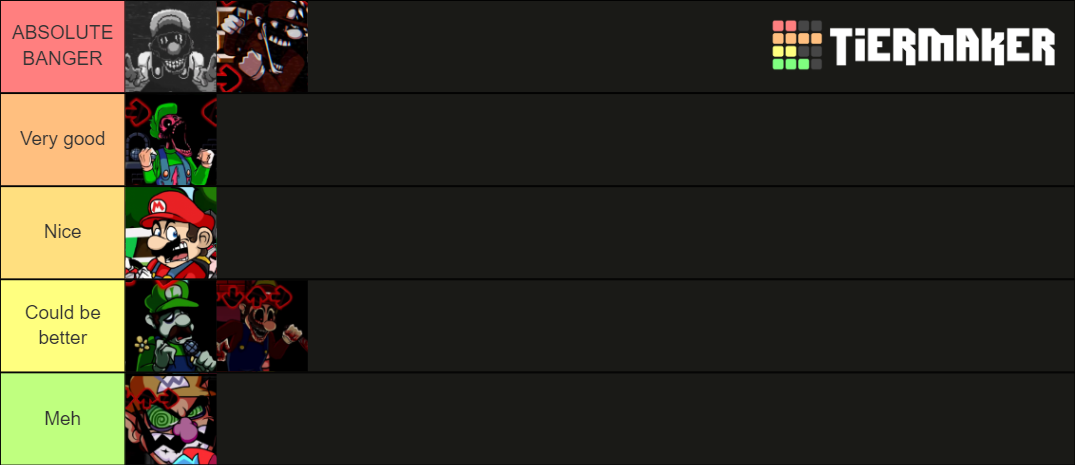 FNF: Mario’s Madness OST Tierlist Tier List (Community Rankings ... FNF: Mario’s Madness OST Tierlist Tier List (Community Rankings ...