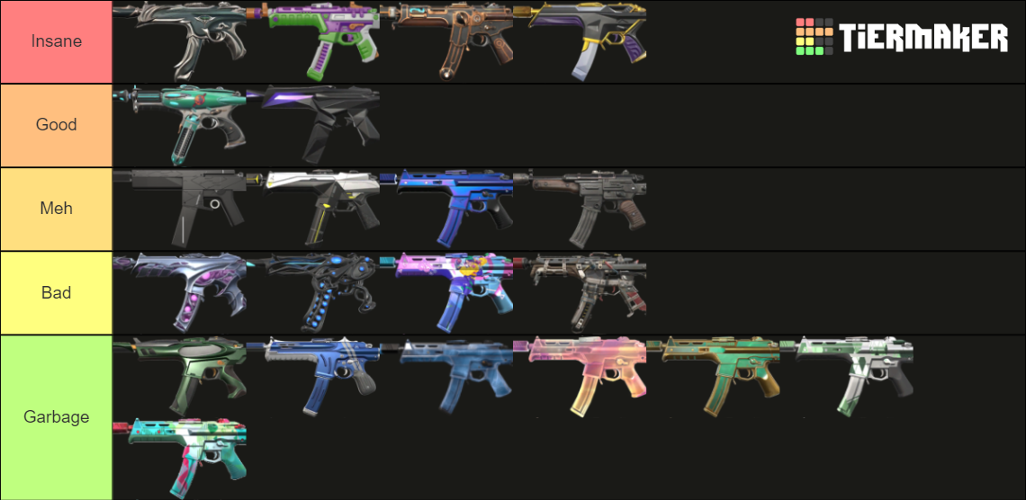 Valorant Spectre Skin Tierlist Tier List (Community Rankings) - TierMaker