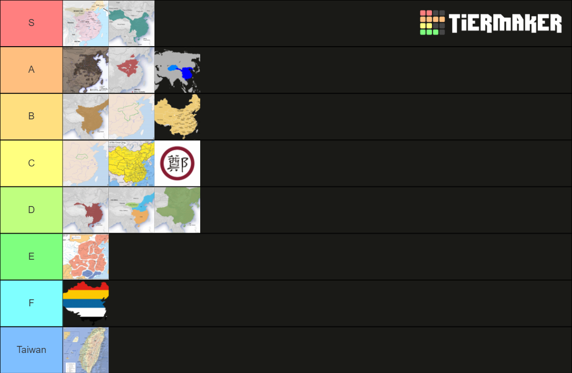 Chinese Dynasties/Nation-States Tier List (Community Rankings) - TierMaker