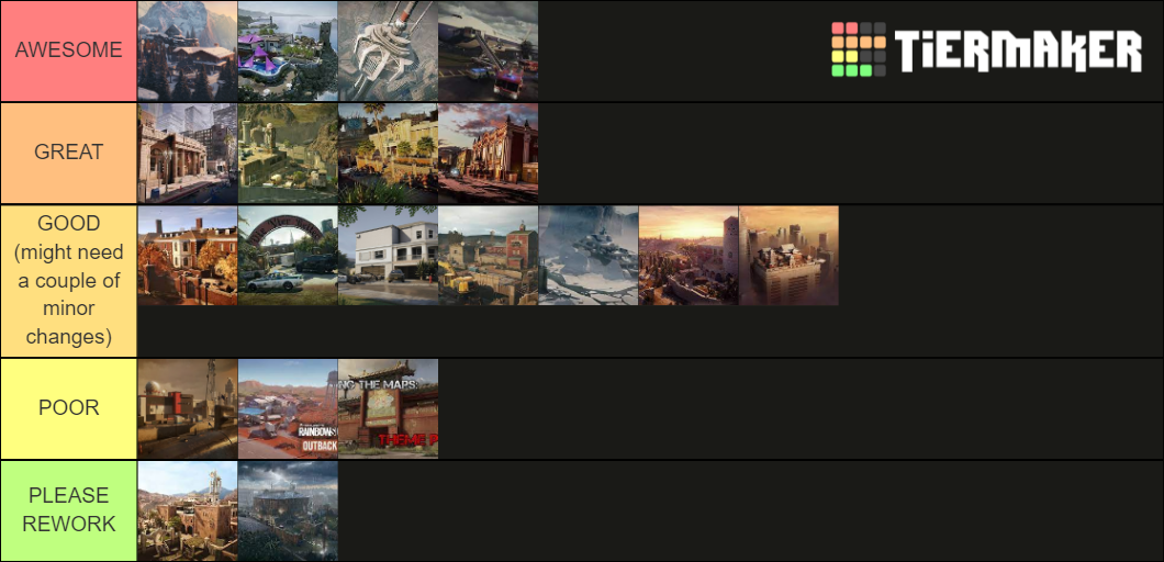 Rainbow six siege all maps Y6S4 Tier List (Community Rankings) - TierMaker