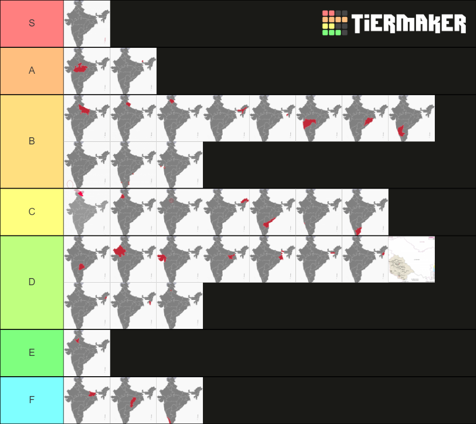 Indian States' Ranking Tier List (Community Rankings) - TierMaker