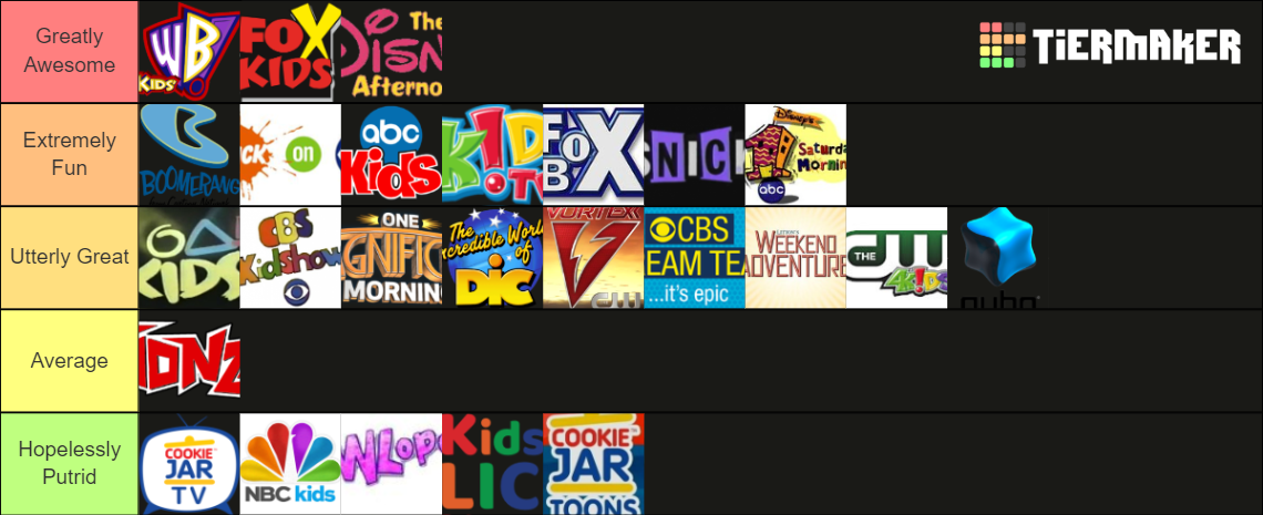 Saturday Morning Block Ranked Tier List (Community Rankings) - TierMaker