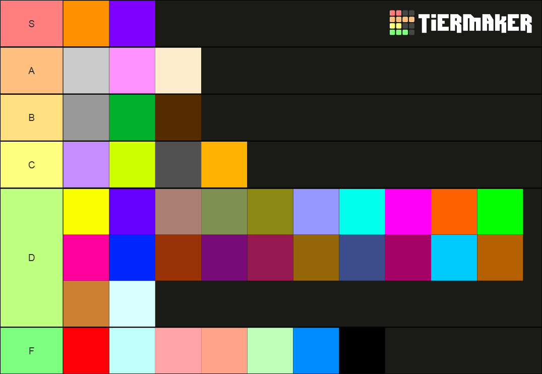 Ultimate Colors Tier List (Community Rankings) - TierMaker