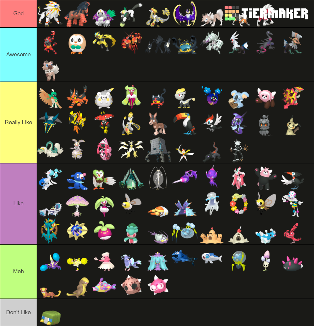 Generation 7 Pokémon Tier List (Community Rankings) - TierMaker