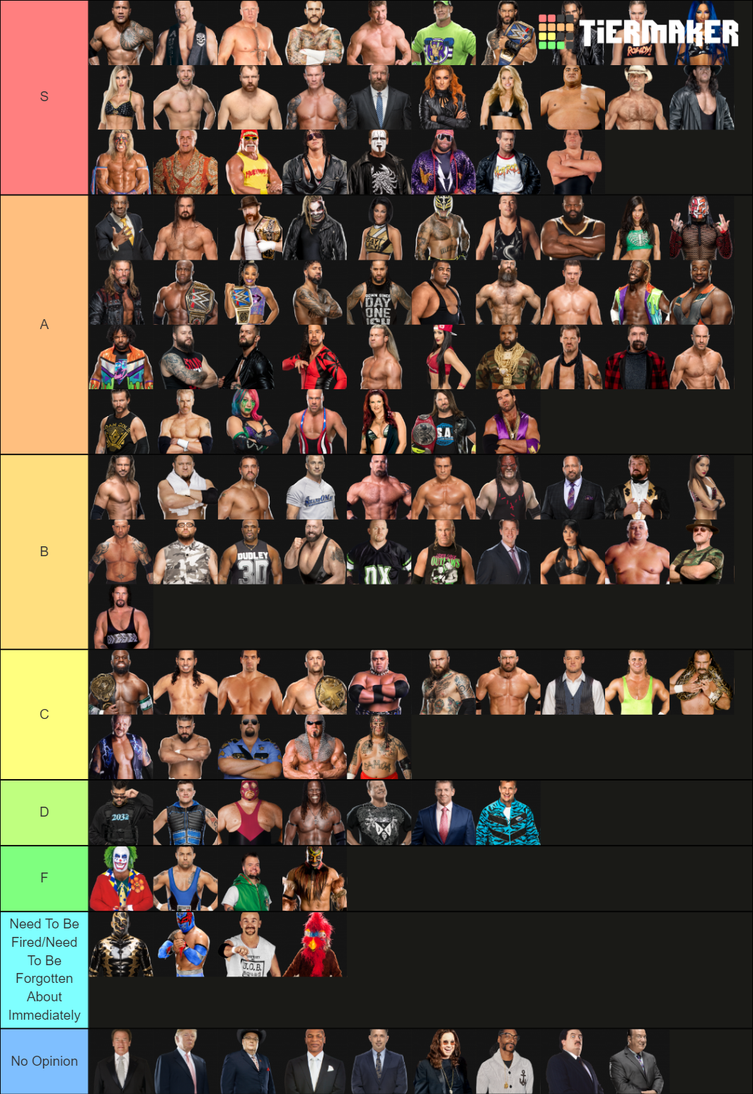 Ultimate WWE Tier List (Community Rankings) - TierMaker