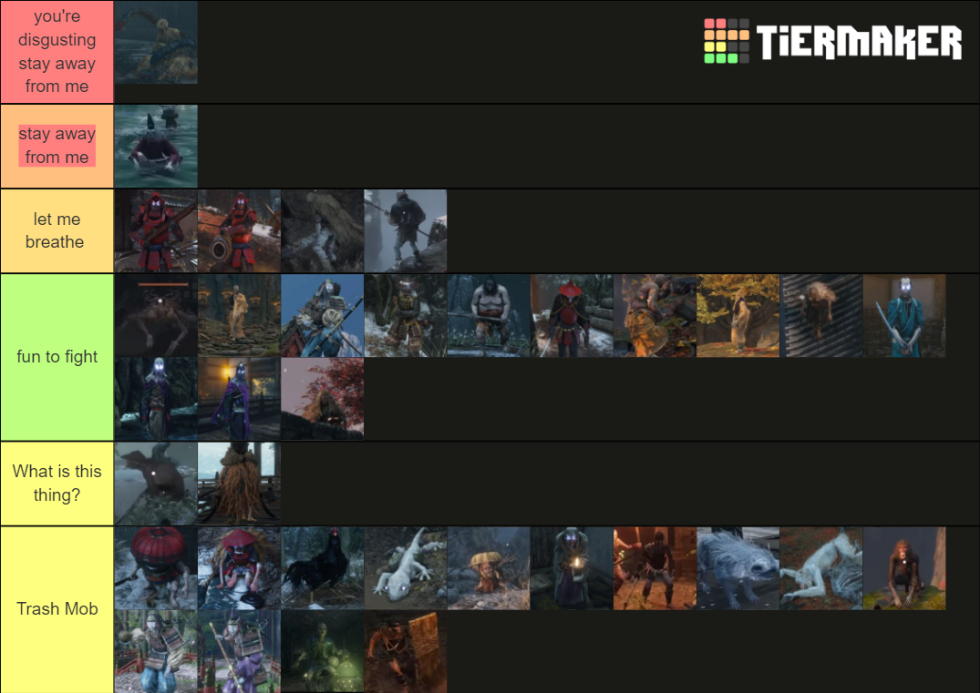 Sekiro Enemies Tier List (Community Rankings) - TierMaker