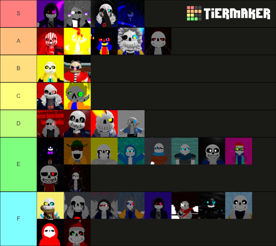 Roblox Undertale the Infected Multiverse 2 Characters List Tier List ...