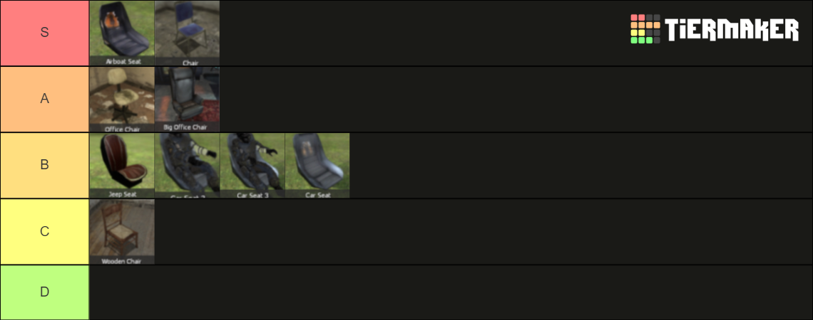 Gmod Chairs Tier List (Community Rankings) - TierMaker
