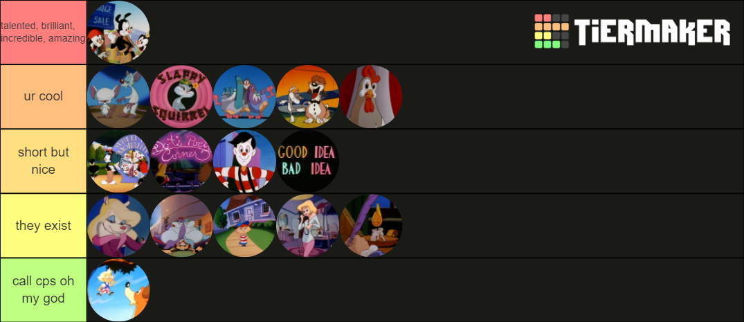 Animaniacs segments Tier List (Community Rankings) - TierMaker